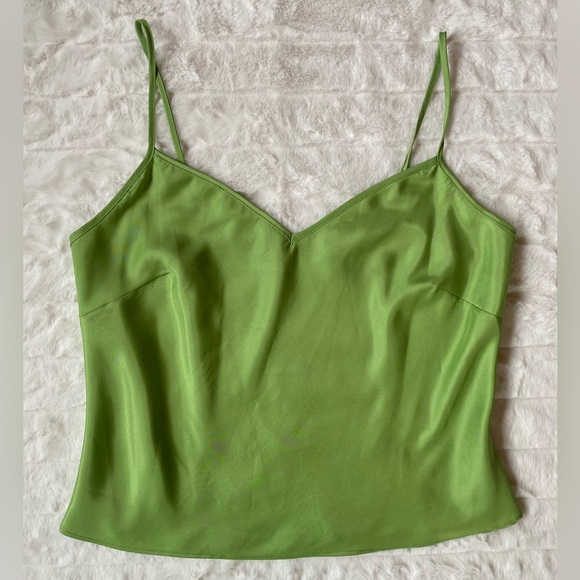 Tops | Lime Green Silk Cami | Poshmark